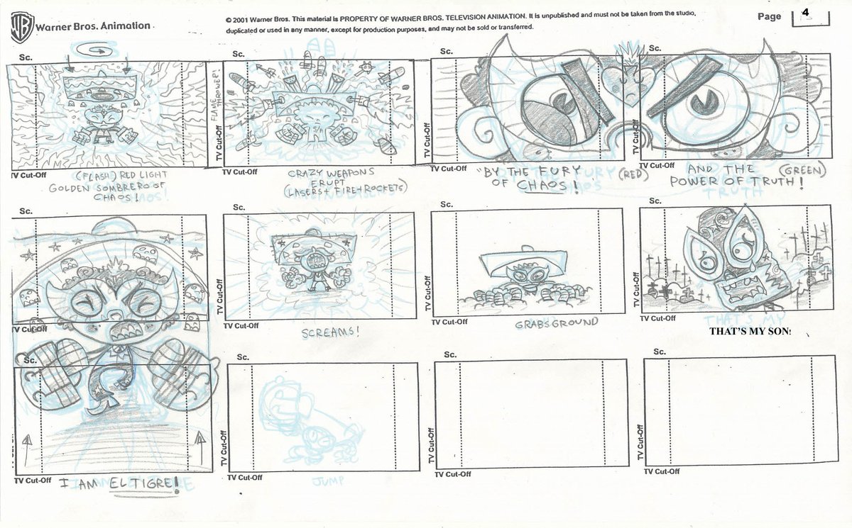 「my first ever thumbnails for an animation test 」Jorge R. Gutierrezの漫画