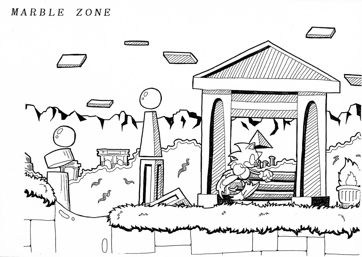 Sonic The Hedgeblog on Twitter: "Concept art of Marble Zone, from the original 'Sonic The ...
