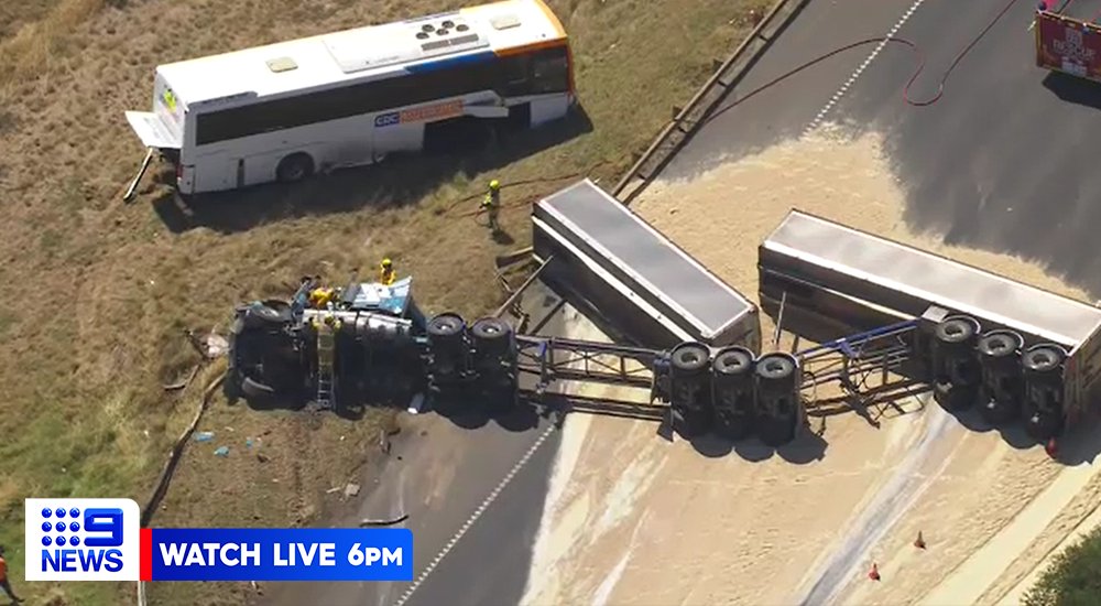 JUST IN: A truck has rolled over on the Princes Freeway at the Maltby ...