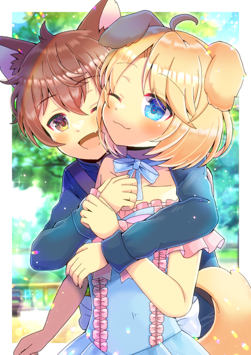 「海外VtuberのShiloh Jack ()さんとKlaire Fluffle」|ヒヨヨ@skeb募集中のイラスト