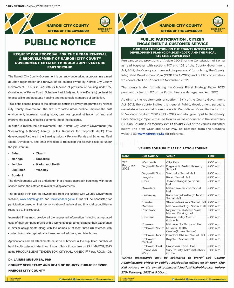 County Government 047 On Twitter Lets Make Nairobi Work