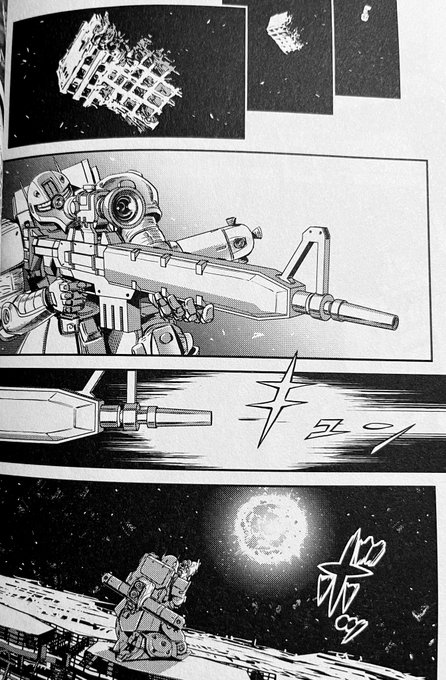 機動戦士ガンダムサンダーボルト17巻。廃コロニー表面にザクスナを配置、大.. | JOY86式。 さんのマンガ | ツイコミ(仮)