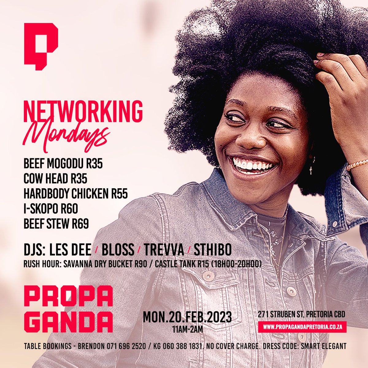 Propaganda Pretoria on Twitter: "•NETWORKING MONDAYS SERENE AMBIANCE WITH APPROPRIATE MUSIC AND ...