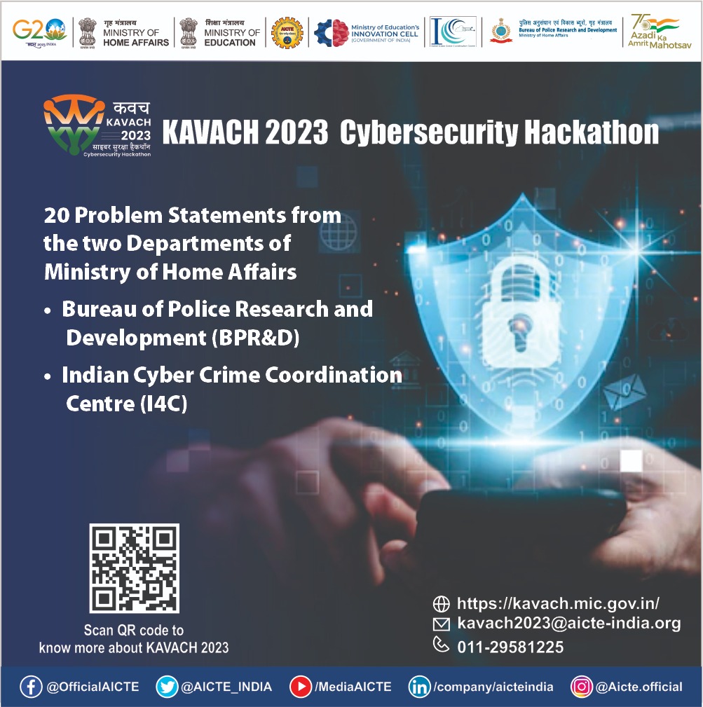 AICTE on Twitter: "KAVACH 2023-Cybersecurity Hackathon, identifying innovative concepts and ...