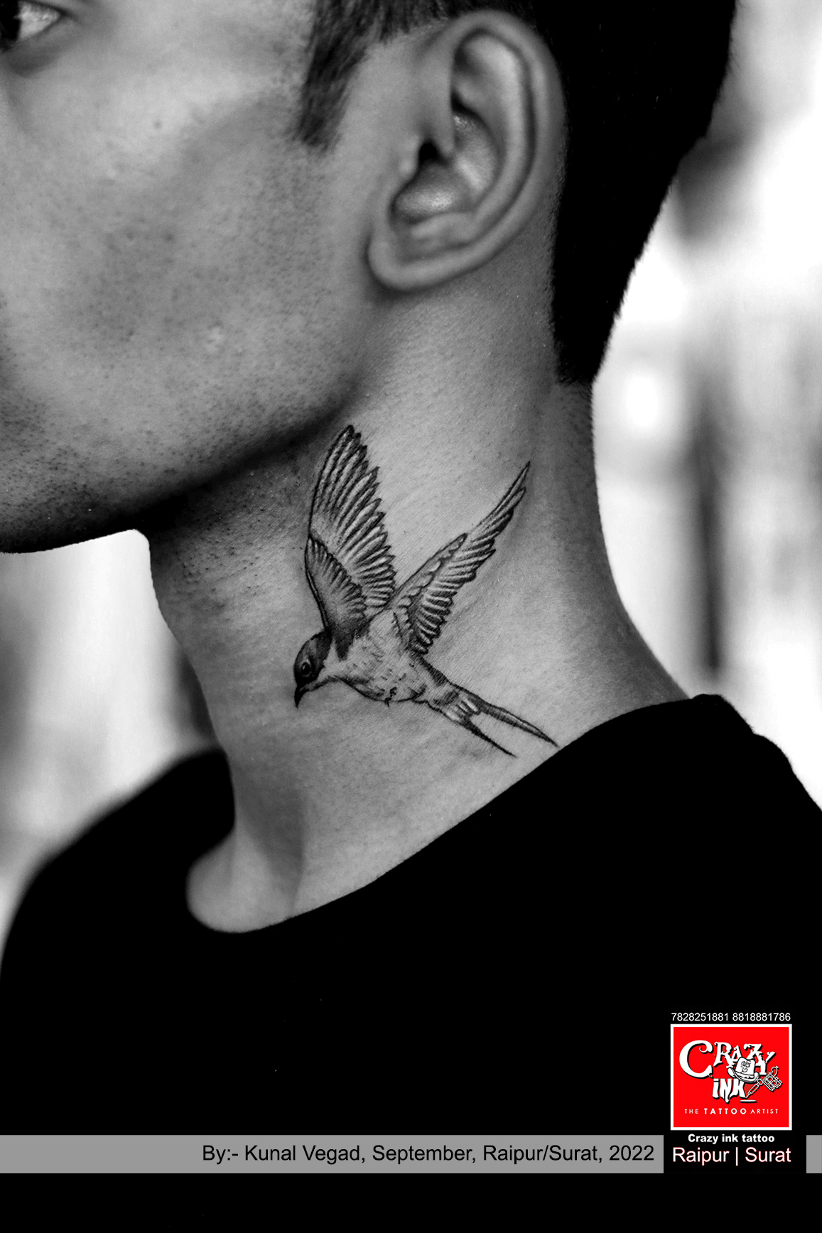 Bird Tattoos On Neck