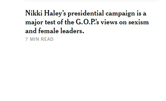 The New York Times is already going to use Nikki Haley's campaign against the GOP by arguing ...