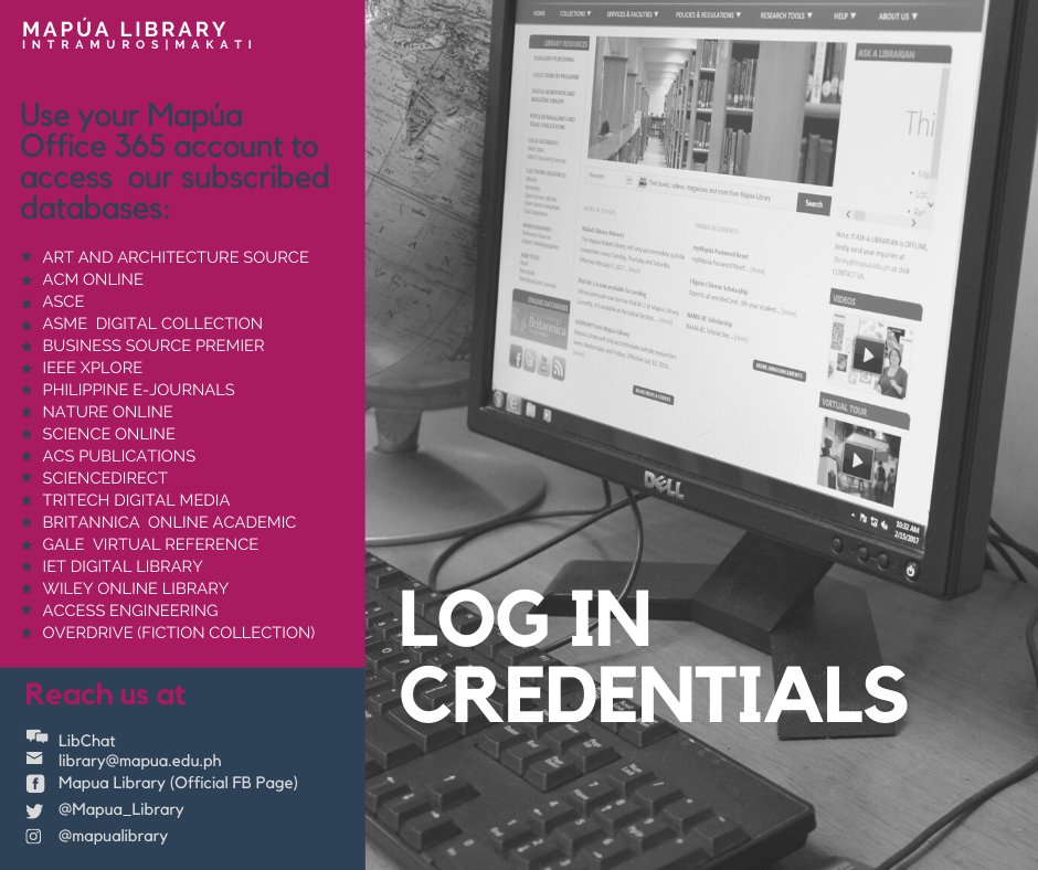 Mapua Library on Twitter: "For those who have just enrolled and are working on getting up to ...