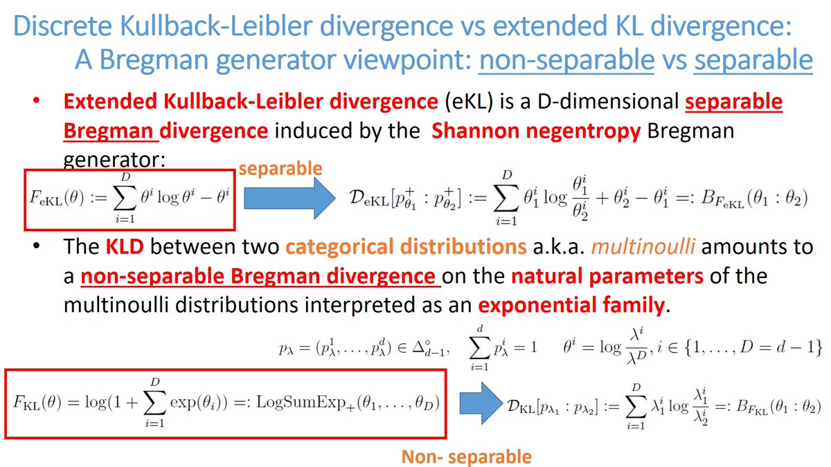 Frank Nielsen on Twitter: "Discrete Kullback-Leibler divergence vs extended KLD: - KLD = *non ...