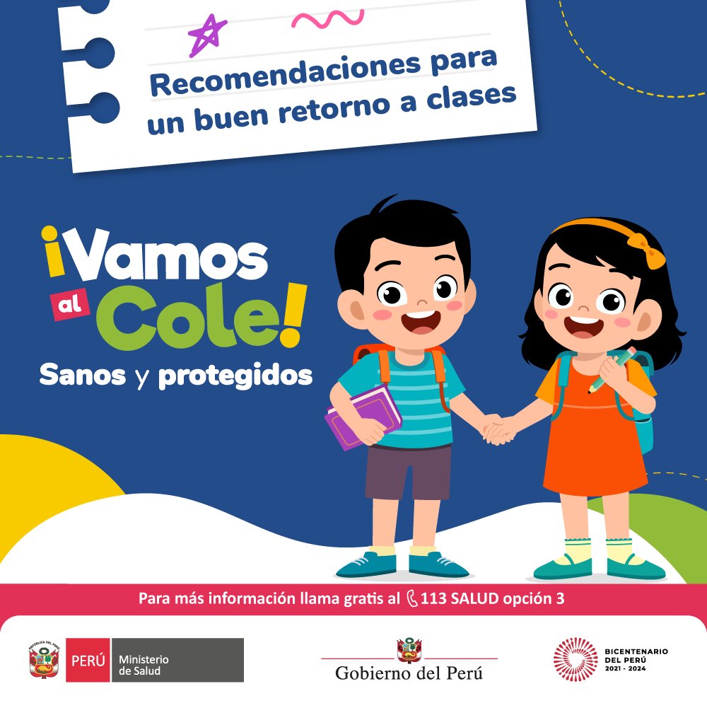Ministerio de Salud on Twitter: "¡#VamosAlCole sanos y protegidos ...