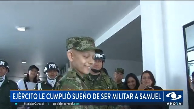 Samuel, el oficial más joven de las Fuerzas Militares, cumplió su sueño: a los 11 años fue ...