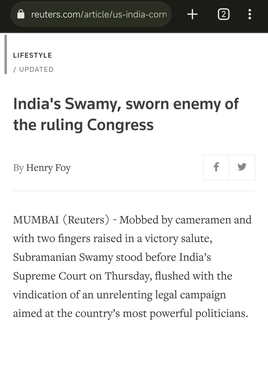 So The Hindu's Suhasini Haidar is actually Subramanian Swamy's daughter ...