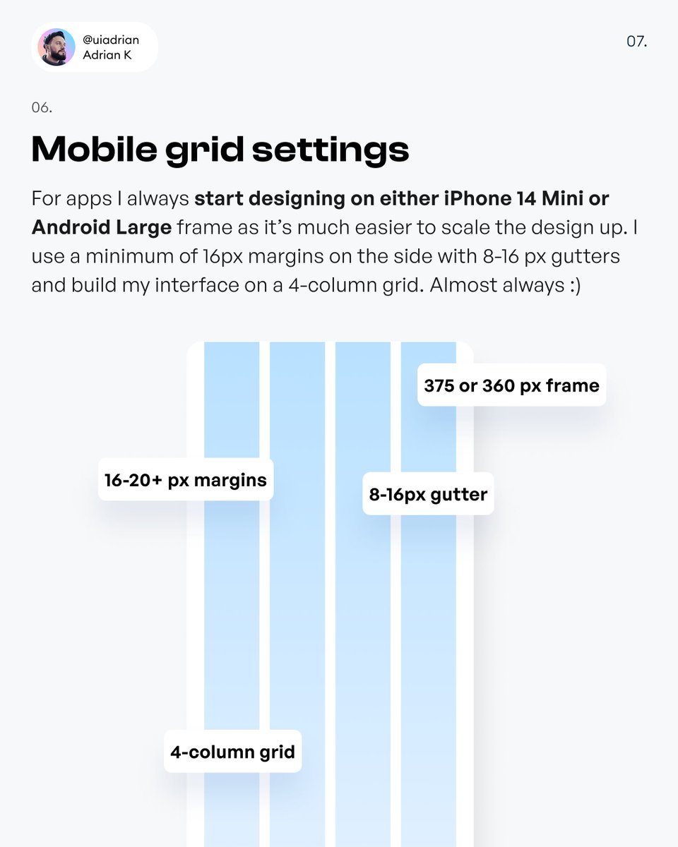 How to set up your layout grids - Thread from UI Adrian @uiuxadrian ...
