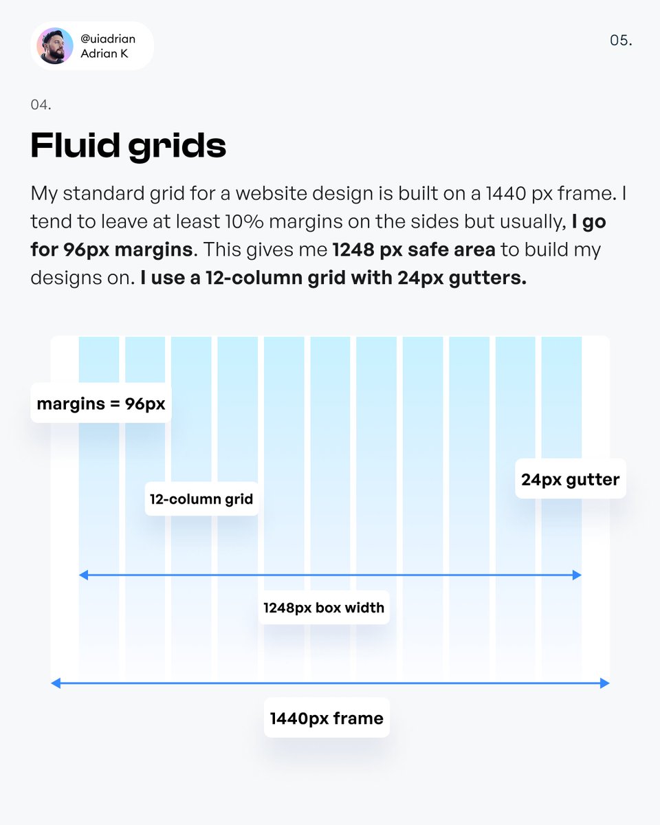 How to set up your layout grids - المسلسل من UI Adrian @uiuxadrian - رتبها