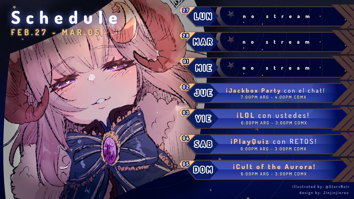 Aurora Atria 💫 LeFOLK | PANDORA on Twitter: "💫 ¡Horario semanal y TAGS!💫 Febrero 27 - Marzo 05 ...