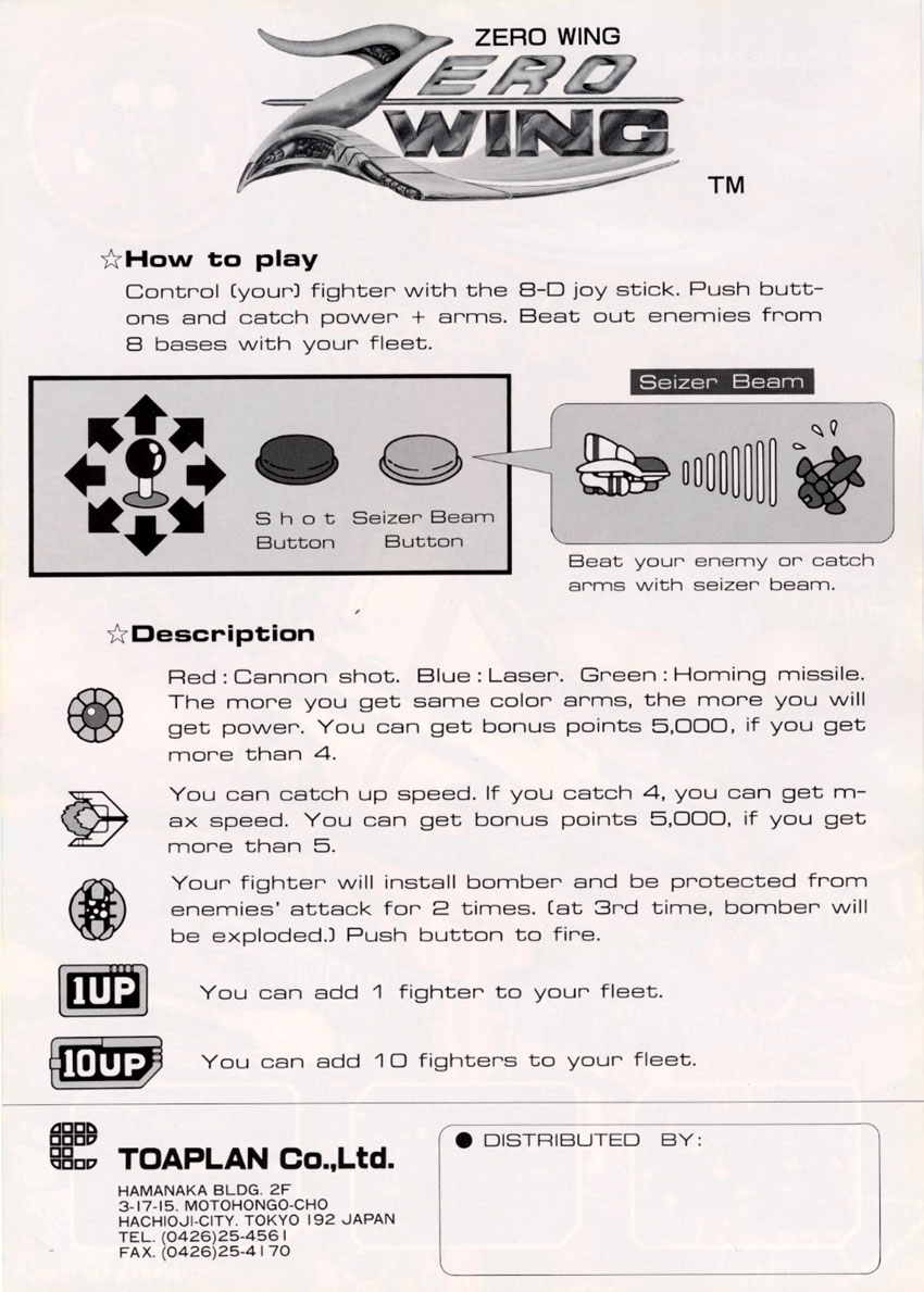 Retro Game Geeks on Twitter: "ZERO WING: In 1989 a hero pilot took part in a last-ditch effort ...