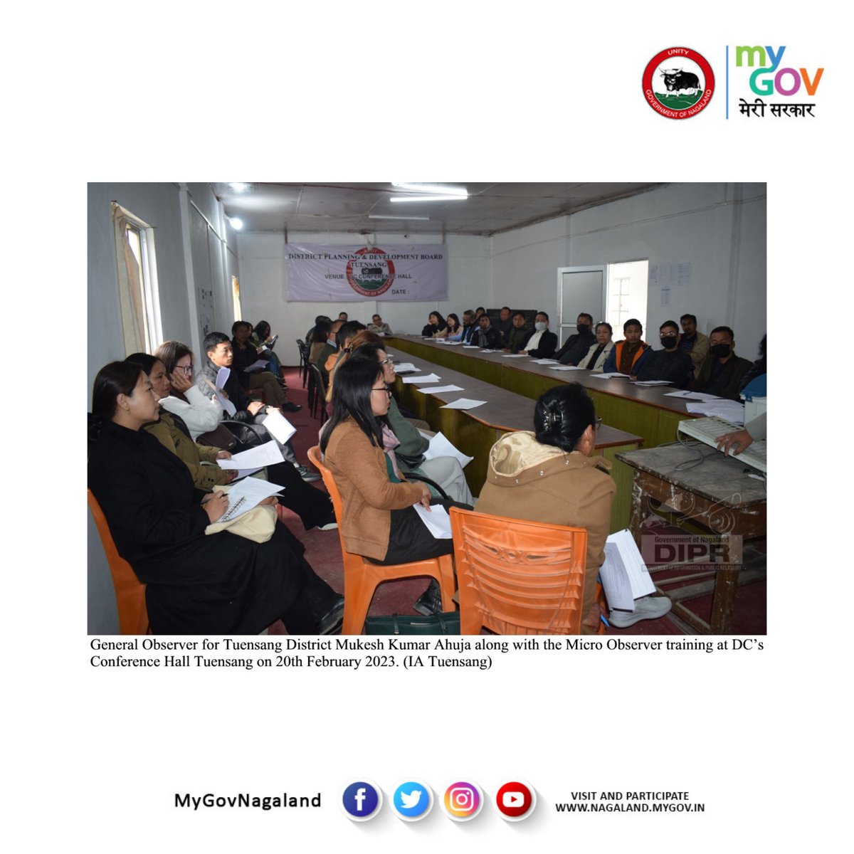 MyGov Nagaland on Twitter: "Training for Poll Day Micro Observer was held at DC's Conference ...