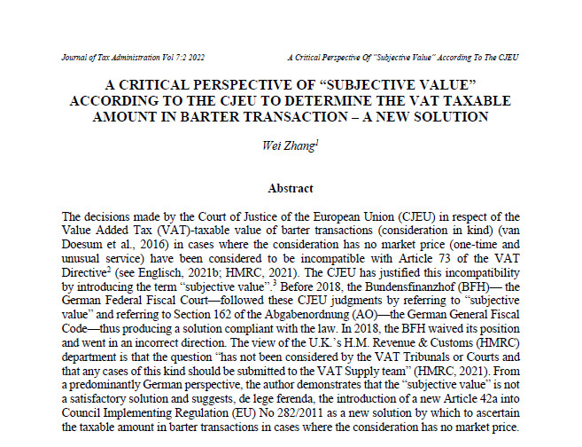 JOTAJournal on Twitter: "NEW PAPER: “A Critical Perspective of “Subjective Value” According to ...