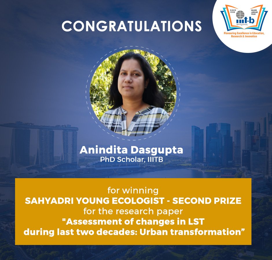 IIIT Bangalore on Twitter: "Our Ph.D. Scholar Anindita Dasgupta has been awarded Sahyadri Young ...