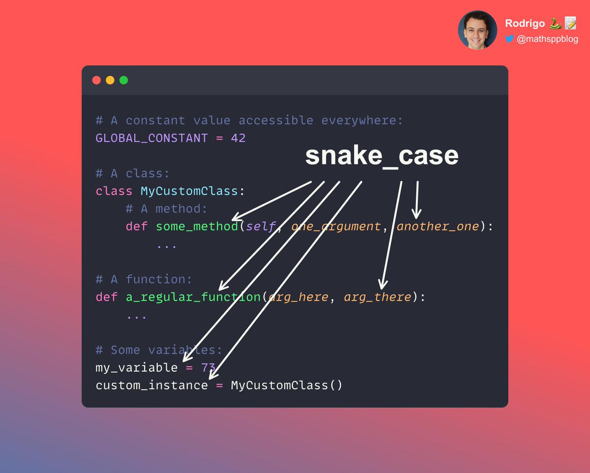 Rodrigo 🐍📝 On Twitter Most Things Are Lowercase Notable Exceptions Include 👉 Classes Which