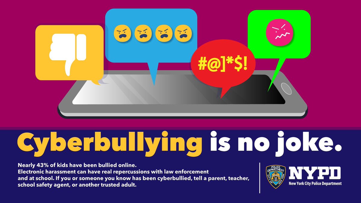 NYPD 109th Precinct on Twitter: "Cyberbullying is bullying that takes ...