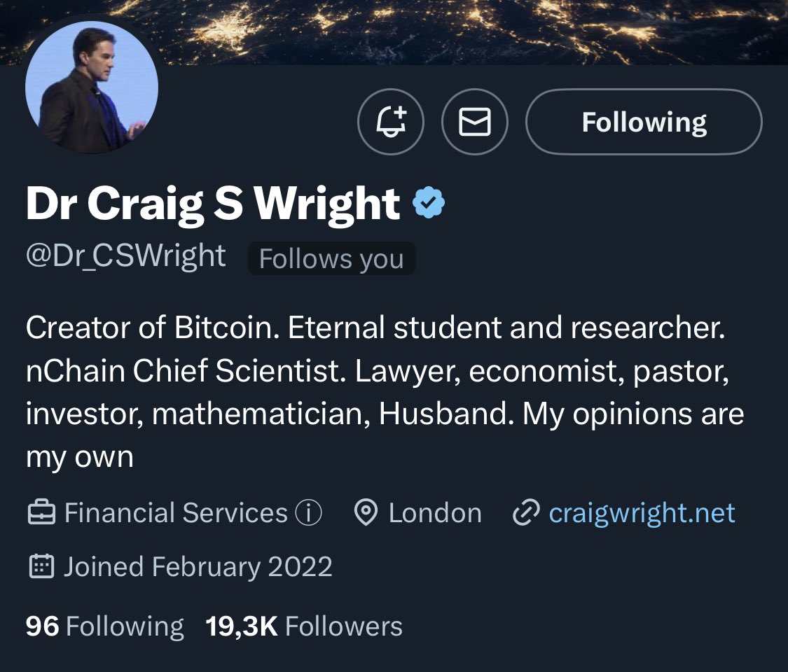 whalechart on Twitter: "Do you think Dr. Craig Wright is Satoshi Nakamoto, the founder of Bitcoin?"