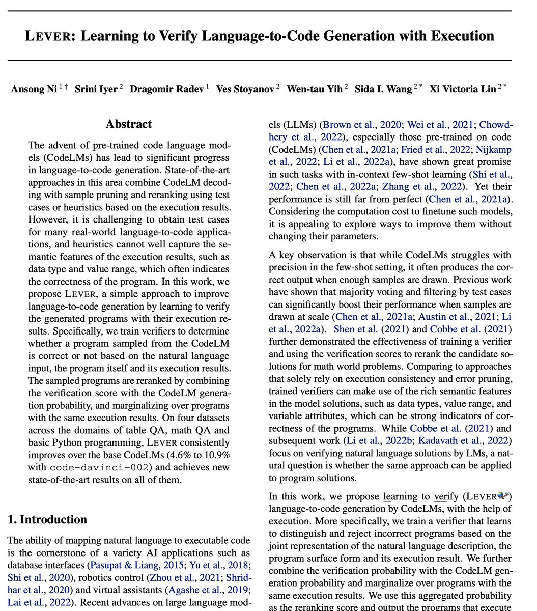 Ansong Ni on Twitter: "Execution results are strong indicators of program correctness. But how ...