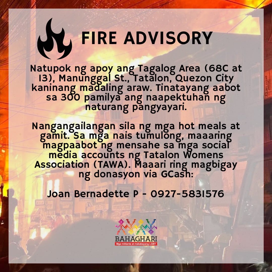 Bahaghari on Twitter: "Madaling araw ng Pebrero 19 noong nangyari ang sunog sa Tagalog Area ...