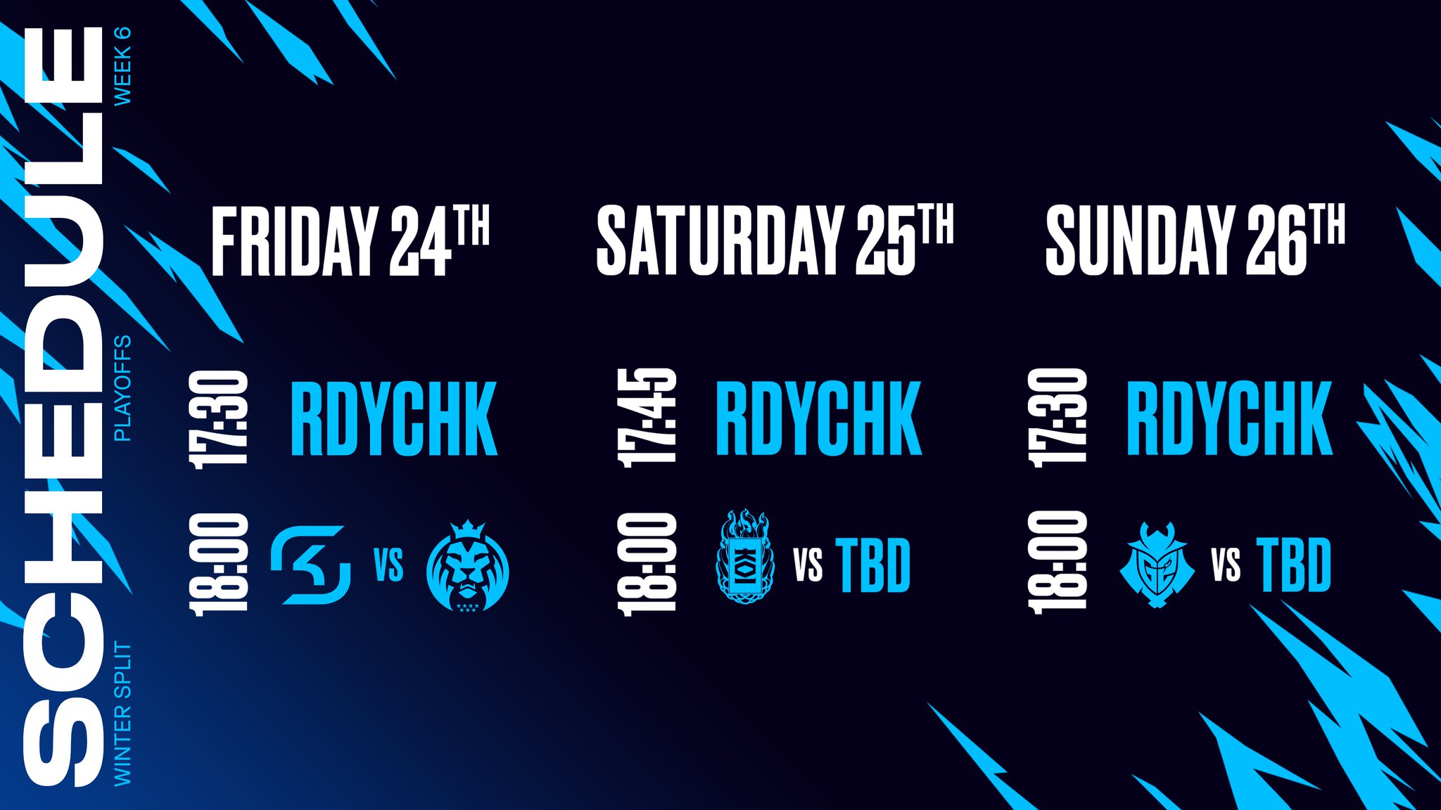 LEC on Twitter: "#LEC is back on Friday! Your schedule for the Winter Split Finals Weekend 🗓️👇 ...