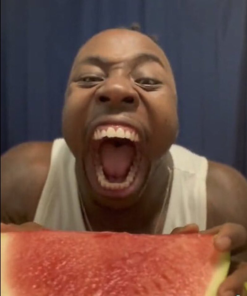 Black Guy Eating Watermelon Gif
