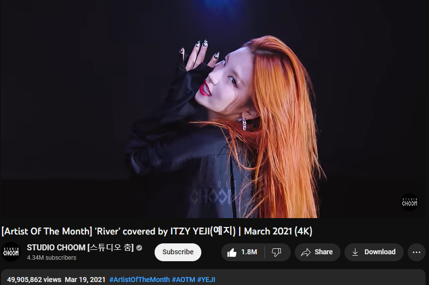 ITZY Stream Party ≷ on Twitter: "[📊] Yeji's AOTM needs less than 100k to reach 50 million views ...