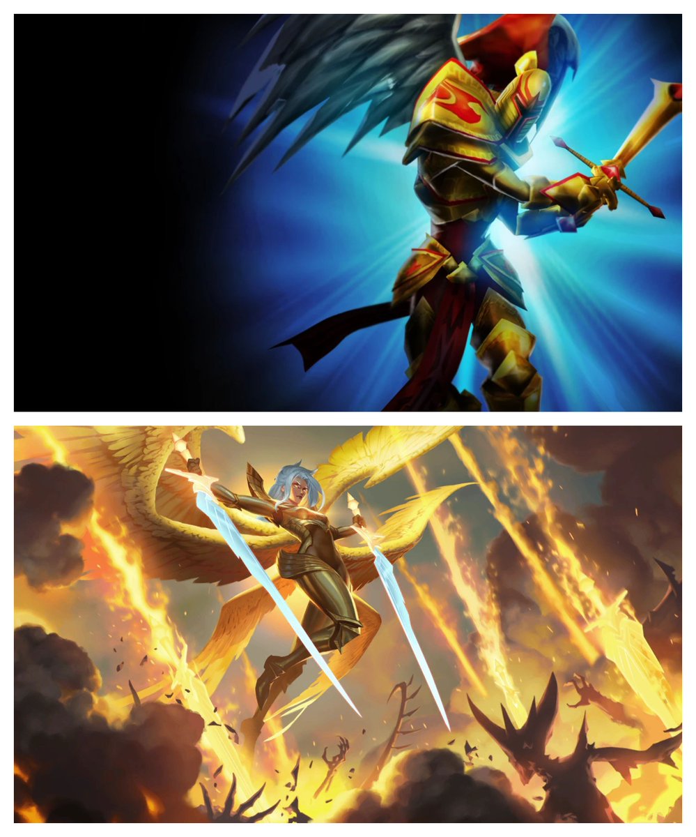 Jumaralo Hex on Twitter: "- Jax, Grandmaster at Arms - Kayle, The Righteous - Morgana, The ...