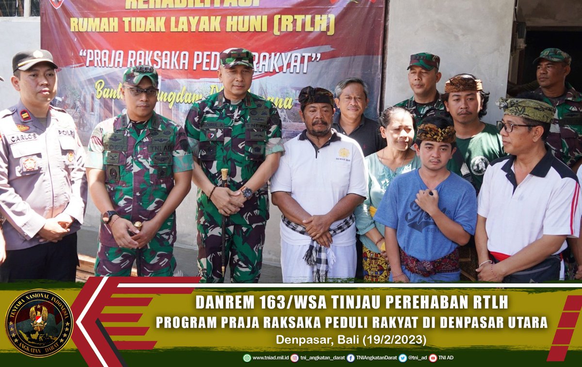 TNI AD on Twitter: "Danrem 163/WSA Tinjau Perehaban RTLH Program Praja Raksaka Peduli Rakyat di ...