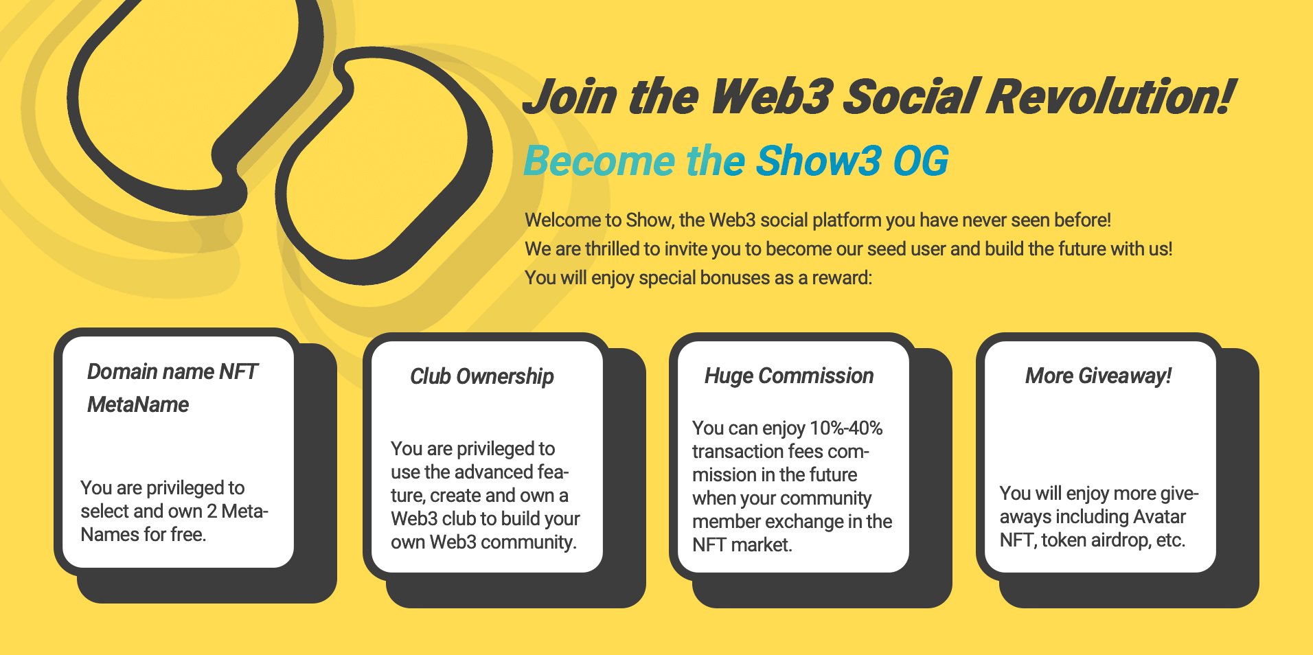 Show3.metaid on Twitter: "Big step! We must also remind you that our Show3 OG application is ...