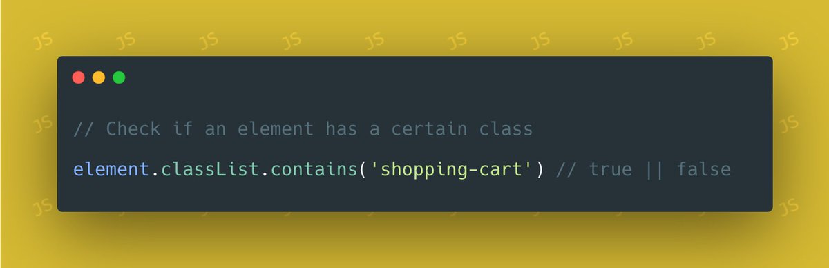 Daily Web Dev 🐘 On Twitter Check If An Element Has A Certain Class Javascript Webdev
