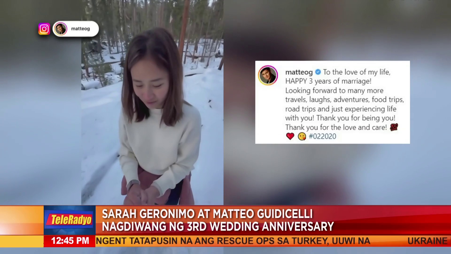 DZMM TeleRadyo on Twitter: "Ipinagdiwang ng celebrity couple na sina Sarah Geronimo at Matteo ...