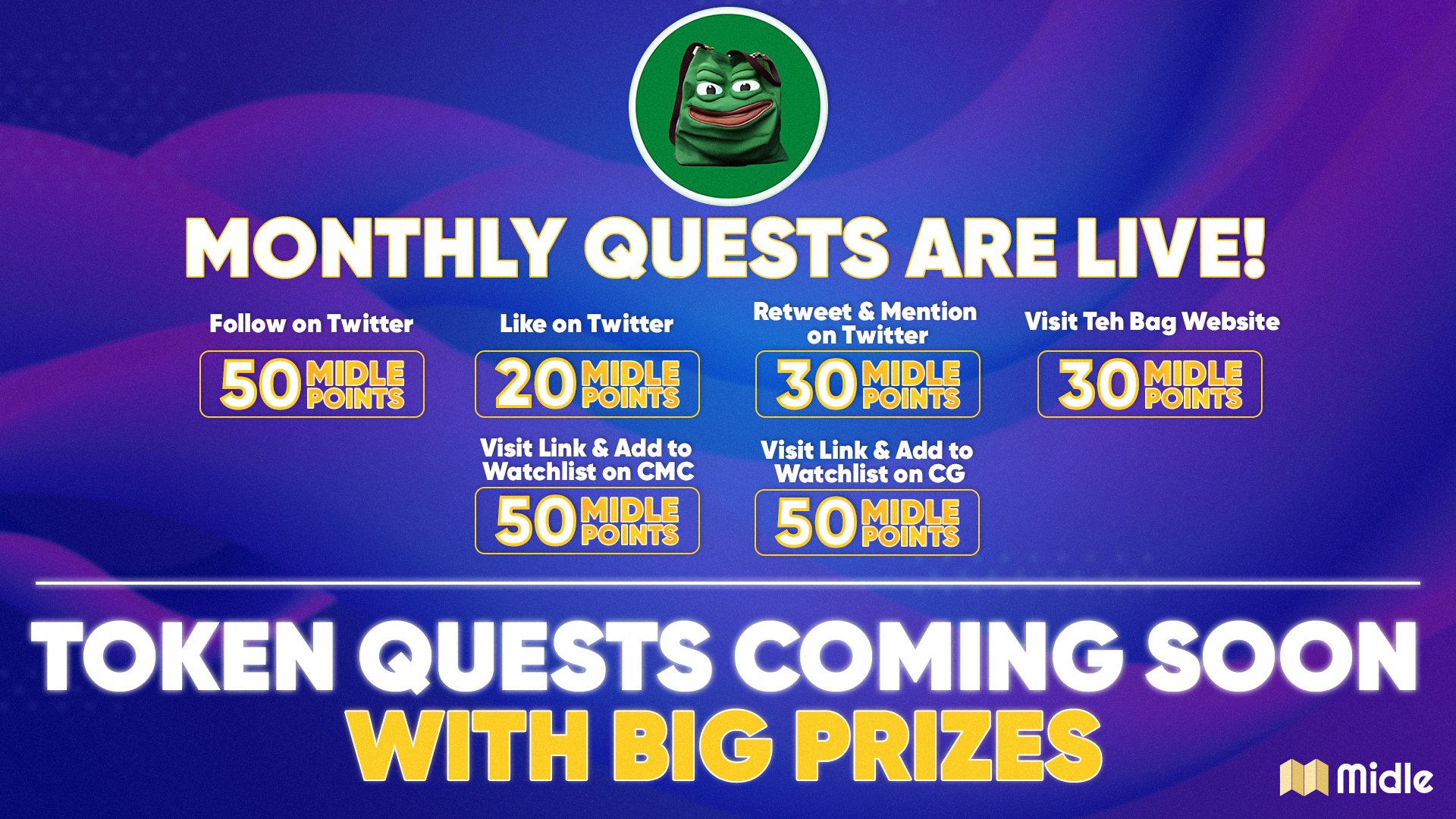 Midle on Twitter: "🐸New monthly quests are live for @teh_bag 🐸 🔗https://t.co/aKuABM0fWS Crazy ...