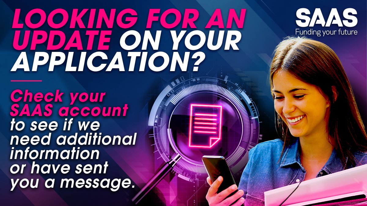 SAAS on Twitter: "Looking for an update on your application?🤔💻 Check your SAAS account to see if ...