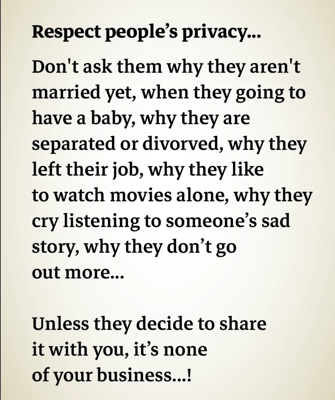 Respect Peoples Privacy