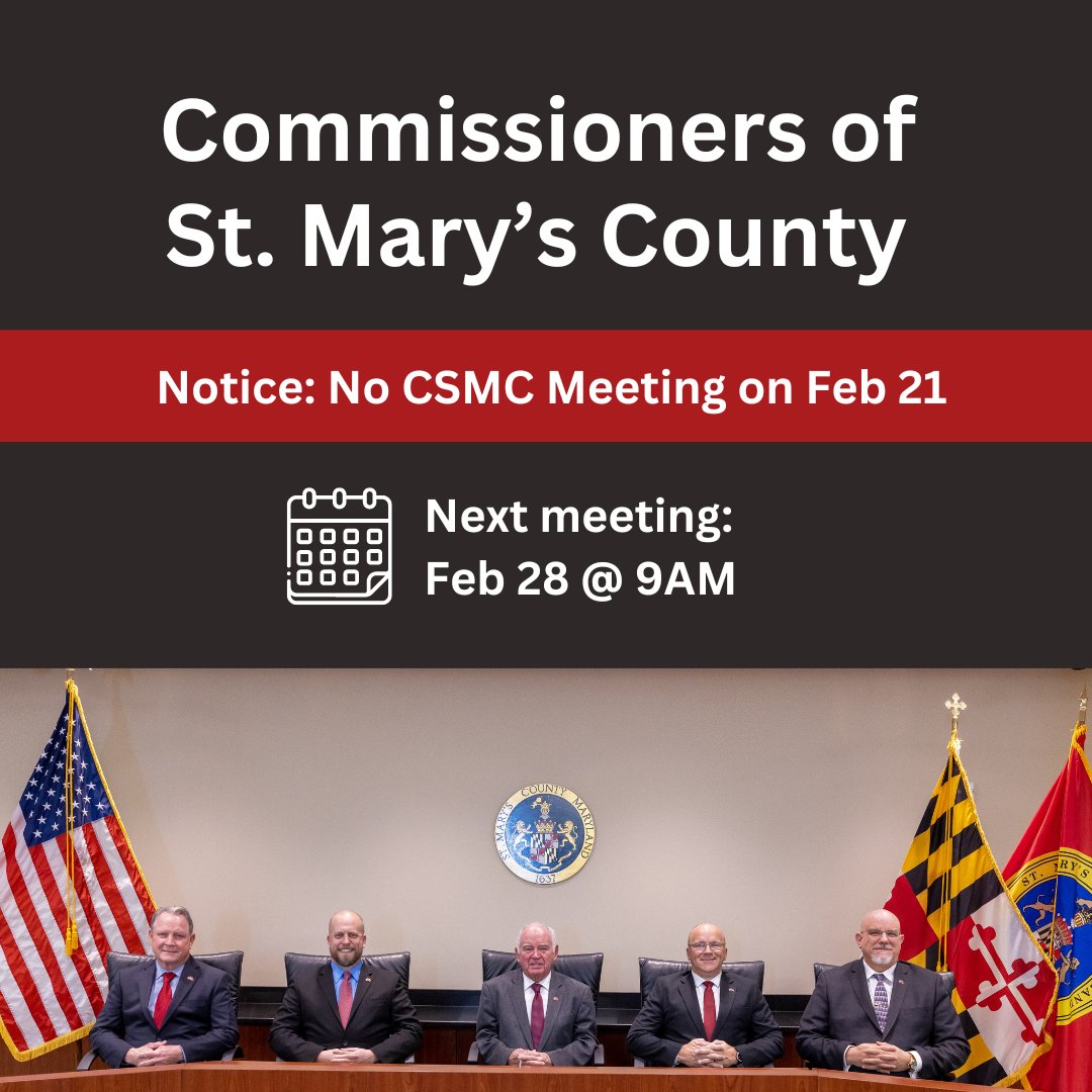 St. Mary's County Government on Twitter: "The Commissioners of St. Mary's County (CSMC) will not ...