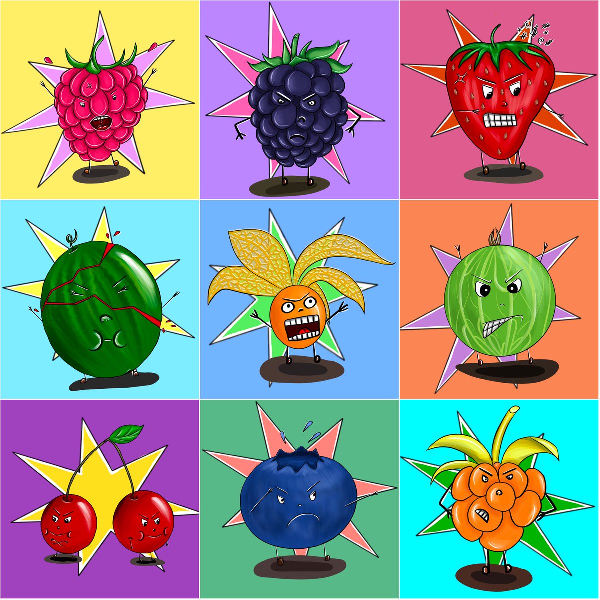 Diana Mura on Twitter: "RT @DiaMuraArt: All my Angry berries collection 🤩 You can choose your ...