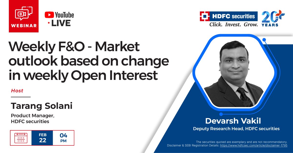 HDFC securities on Twitter: "Attend our exclusive webinar on Weekly F&O - Market trend studying ...