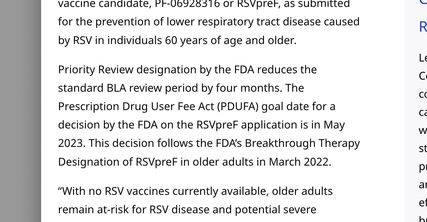 Alexander Tin on Twitter: "@AnnaJWagner @US_FDA Both @pfizer and @GSK RSV vaccines for older ...