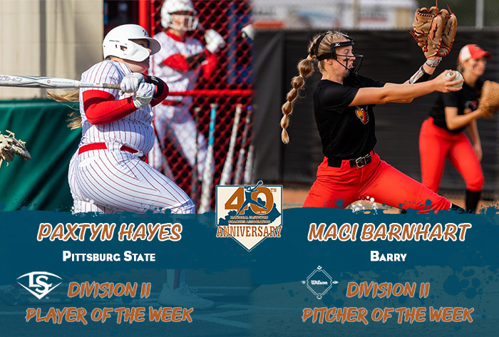 NFCA on Twitter: "🥎@Gorilla_SFB Paxtyn Hayes and @BarryUSoftball's Maci Barnhart capture D2 ...