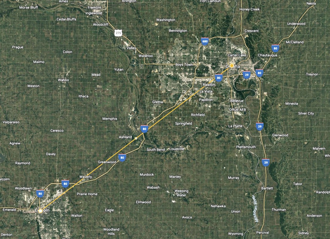 Hayden Clarkin on Twitter: "Lincoln and Omaha, Nebraska are 50 miles from each other and are ...
