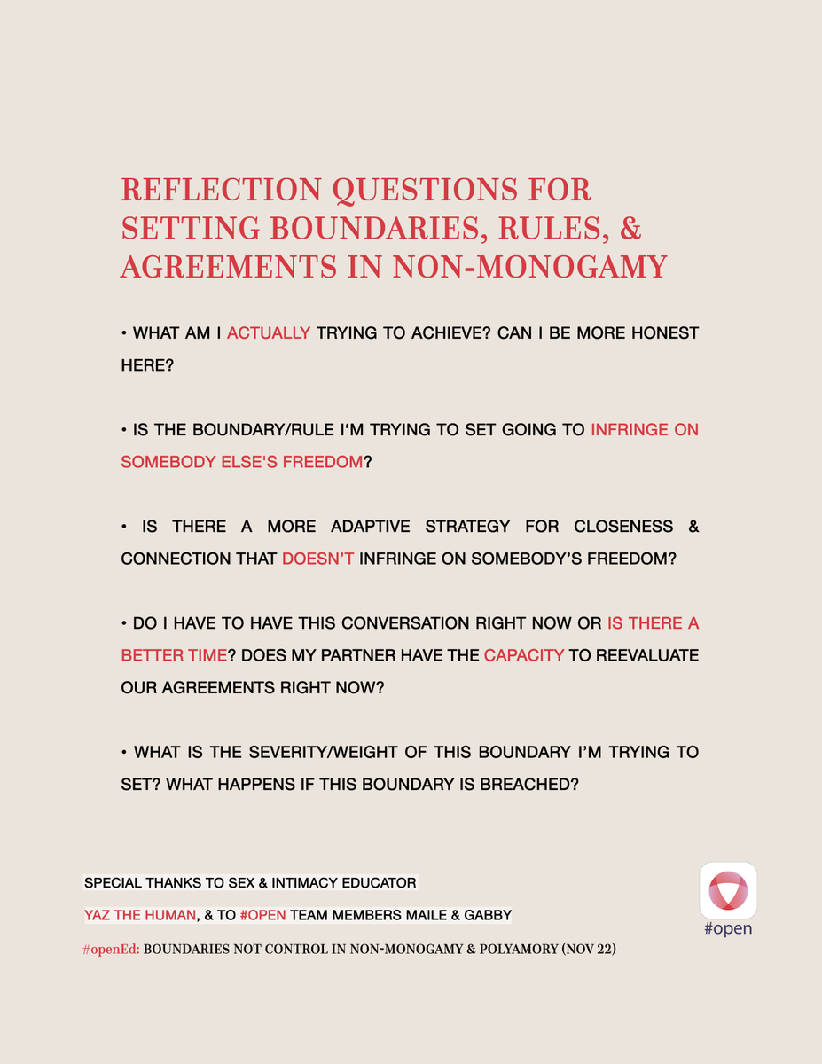 #open - a non-monog dating app. on Twitter: "Reflection Questions For Setting Boundaries, Rules ...