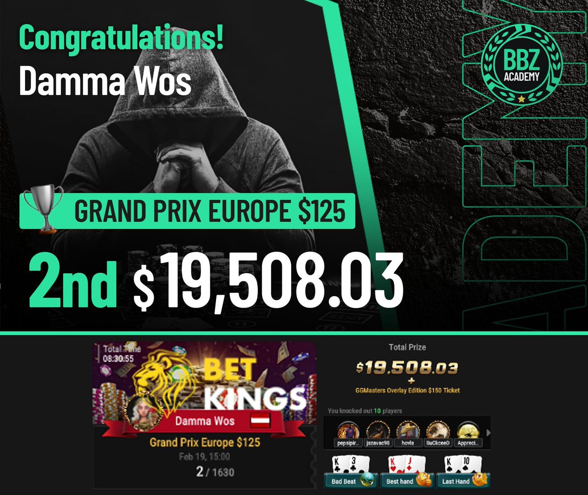 BBZ Academy - APPLY NOW on Twitter: "MASSIVE Sunday for Academy member "Damma Wos" 🥳💸 Grand Prix ...