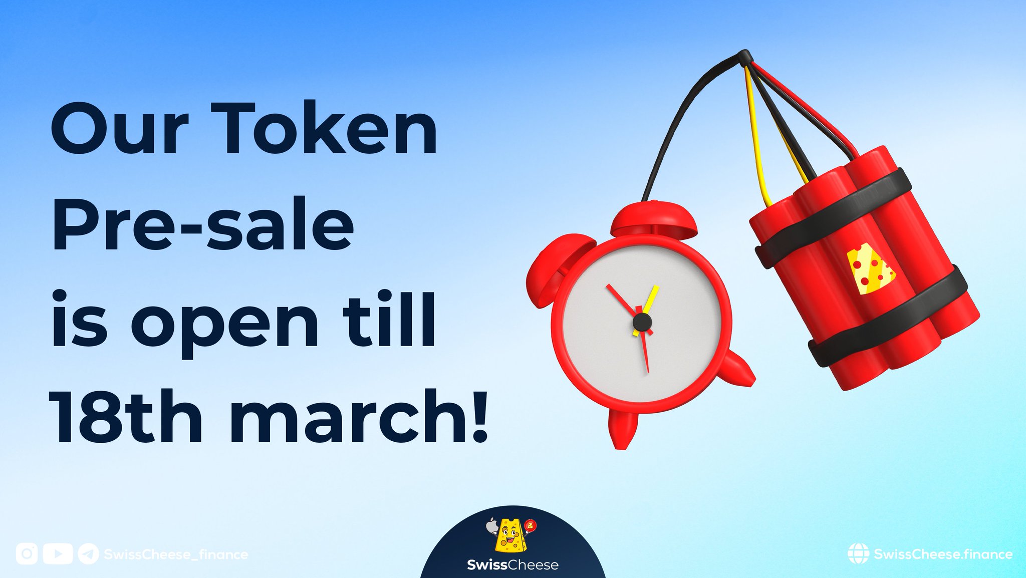 Swisscheese finance on Twitter: "Our Token Pre-sale is open till 18th march! 💥 If you still ...