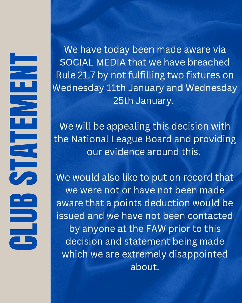 Abergavenny Women FC on Twitter: "CLUB STATEMENT"