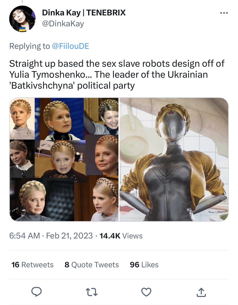 Sophia Narwitz on Twitter: "“Ukrainian looking robot sex slaves” because… …the robots have a ...