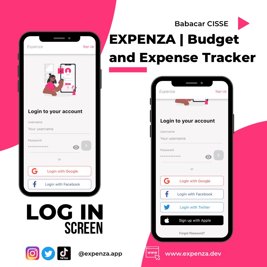 Expenza On Twitter Expenza Budget And Expense Tracker Day 18 Full Login Screen